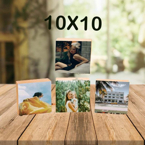 הדפסה על 4 בלוקי עץ בגודל 10X10 ס"מ – Tree Block – טרי בלוק